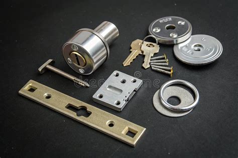 Small Parts Of Deadbolt Lock Stock Illustration Illustration Of