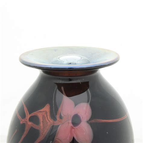 Daniel Edler Night Flora Blown Glass Vase 1978 Ebth