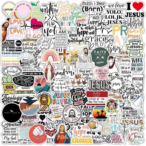 50pcs Jesus Christian Stickers Religious Bible Laptop Faith Stickers
