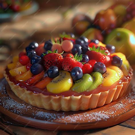 Fruit Tart Delight Realistic Perfection With Maximum Detail And Ultrarealistic Touch Premium