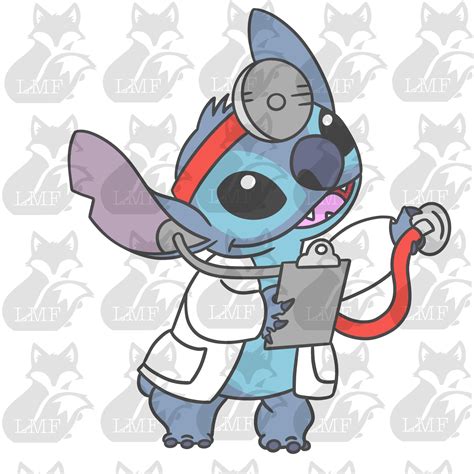 Doctor Stitch Lilo Y Stitch Svg Png En Capas Y En Blanco Y Negro