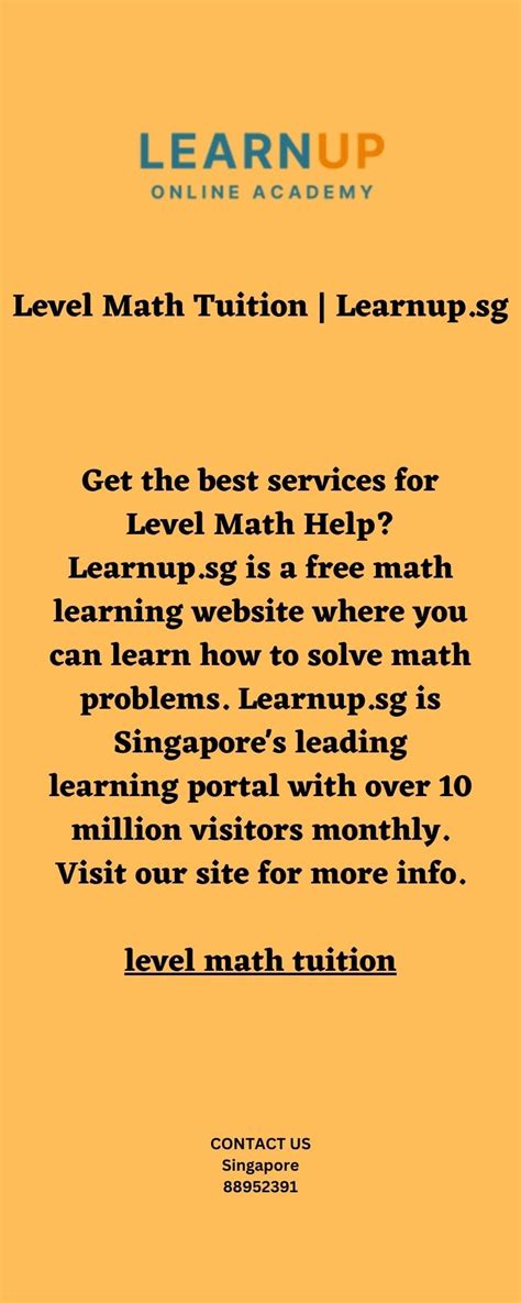 Level Math Tuition Learnupsg Learn Up Medium