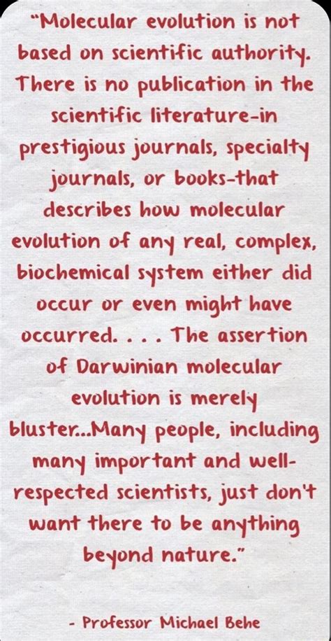 Molecular Evolution Is Not Based On Scientific Authority There Is No Publication In The