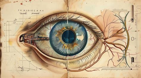 Ilustração Anatômica Antiga Do Olho Humano Imagem Premium Gerada Com Ia