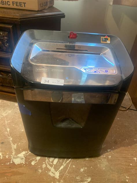 Staples Titanium Cutter Paper Shredder Model Spl Tmc10a Beck