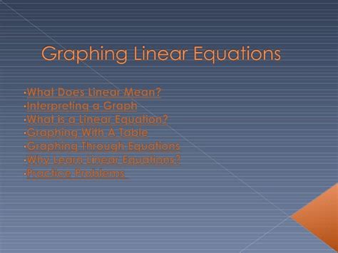 Linear Equations Ppt