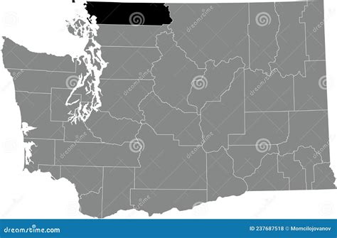 Location Map Of The Whatcom County Of Washington Usa Stock Vector Illustration Of
