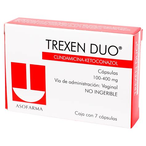 Trexen Duo Vaginal 100mg 400mg Con 7 Capsulas Clindamicina Ketoconazo