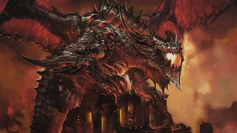Artwork Deathwing Over Stormwind World Of Warcraft Cook And Becker