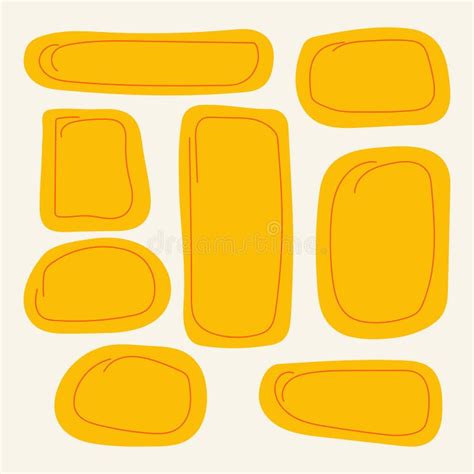 Hand Drawn Doodle Frames Set Sketchy Square Rectangular Circle Empty