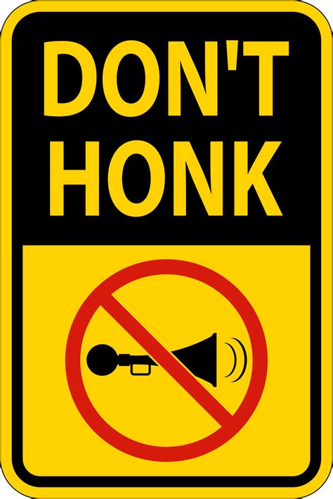 No Honking Sign Dont Honk On White Background 20456053 Vector Art At