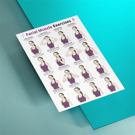 Facial Muscle Exercises For Face Poster Jawline And Neck Face Yoga