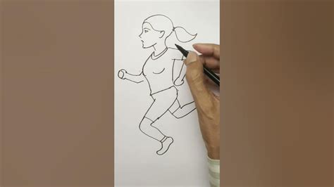 Drawing Of Cartoon Girl Running Easy Beginners Youtube