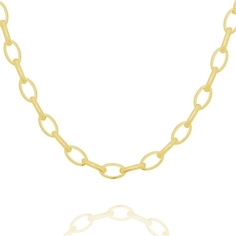 Oval Doch Model Gümüş Zincir 80 Mikron Kalınlık 75 Altın Rengi Takıdepo