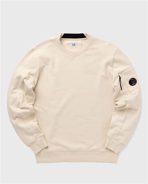 Cp Company Diagonal Raised Fleece Sweatshirts Crewneck Beige Bstn