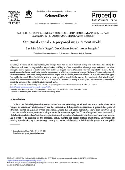 Pdf Structural Capital A Proposed Measurement Model