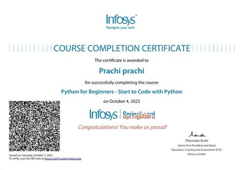 Infosys Infosys Certification Python Infosysspringboard Programming Pythondeveloper
