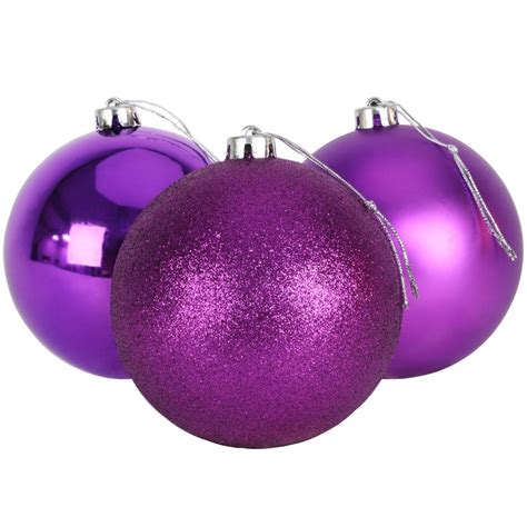 3 150mm Extra Large Baubles Shiny Matte And Glitter Design Christmas