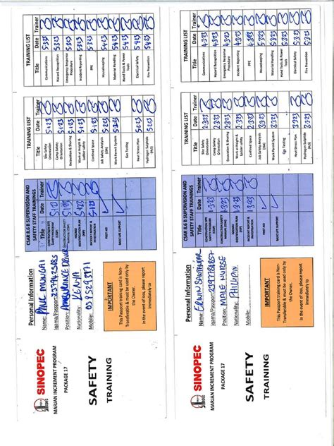 Training Passport Pdf