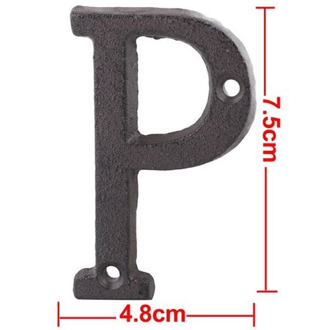 Street Cast Iron P Shaped Vintage Style Door Letter Alphabet Sign Label