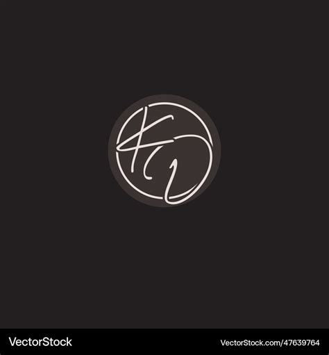 Initials Kd Logo Monogram With Simple Circle Line Vector Image