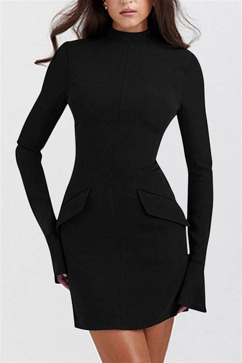 Mock Neck Long Sleeve Mini Dress Burgundy 2xl Stitch Fit Mock Neck Mini Dress Navy And Brown