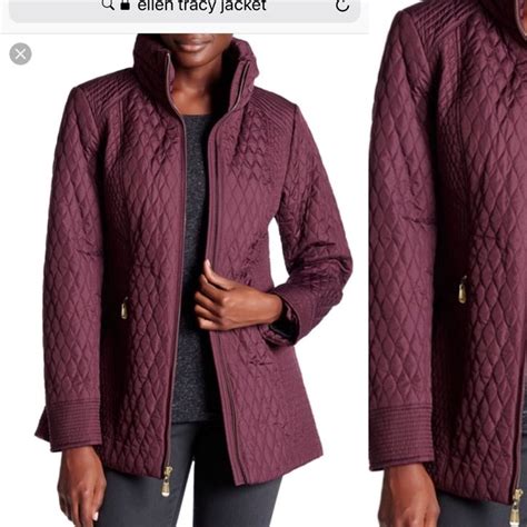 Ellen Tracy Jacket Coat Quilted Jacket Quilted Coat
