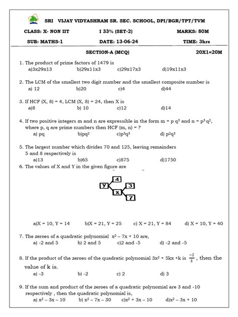 I 33 Maths 1 Non Iit 80m Set 2 Pdf