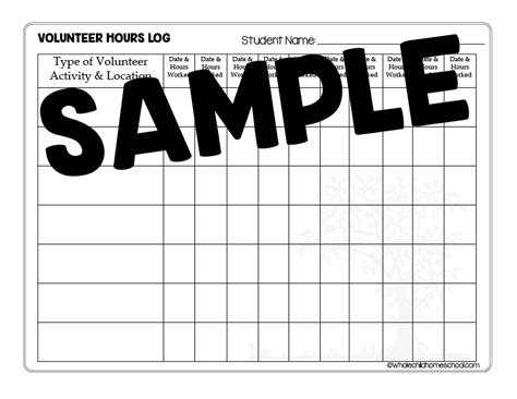 Student Volunteer Hours Template Volunteer Opportunities For Students