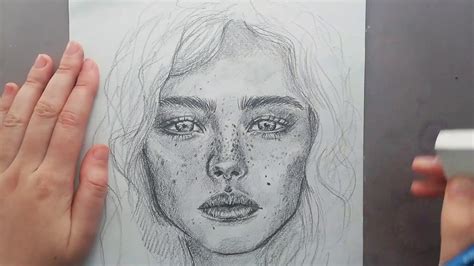 Pencil Sketch Girl Face