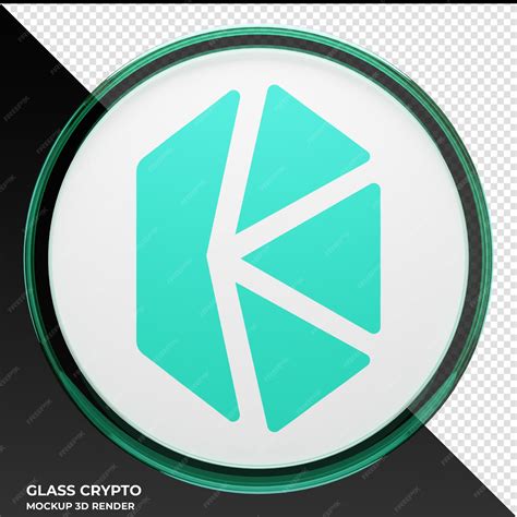Premium Psd Kyber Network Crystal V2 Knc Glass Crypto Coin 3d