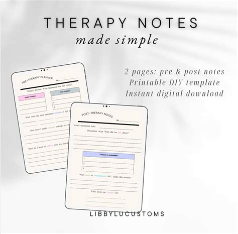 Therapy Session Notes Templates Therapy Note Taking Printable Pre