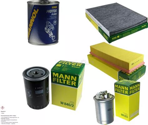 Original Mann Filter Paquete De Inspección Kit Sct Motor Flusch Lavado
