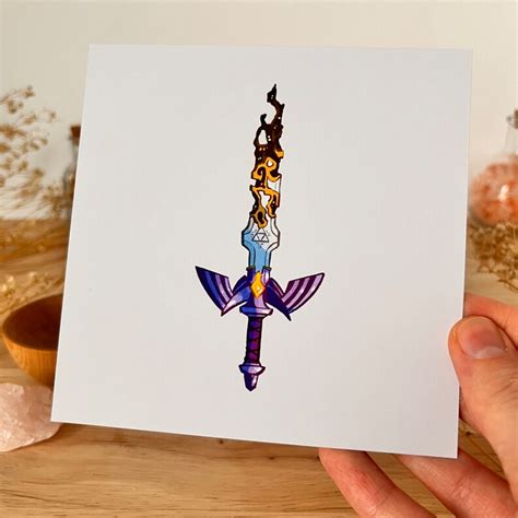 Decayed Master Sword 5 X 5 Print The Legend Of Zelda Tears Etsy