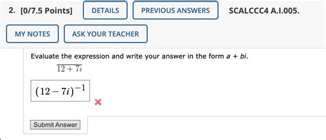 Solved Evaluate The Expression And Write Your Answer In