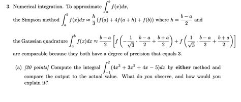 Solved Numerical Integration To Approximate B The Chegg