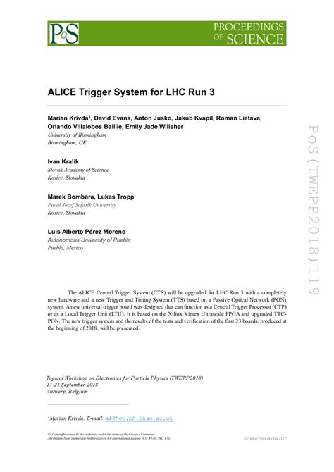 Pdf Alice Trigger System For Lhc Run 3