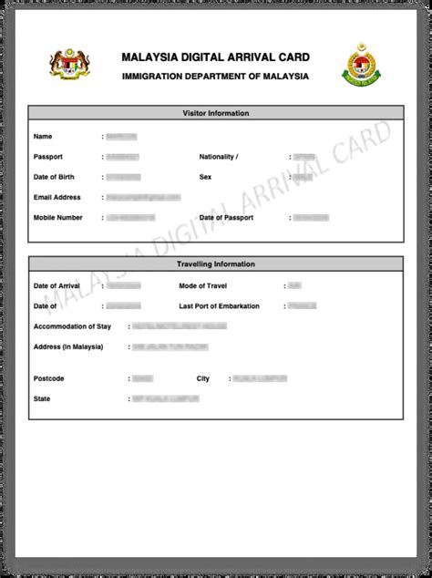 Malaysia Digital Arrival Card Arrivalcard