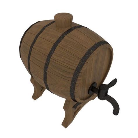 A Small Cask For Wine 3d Model Cgtrader