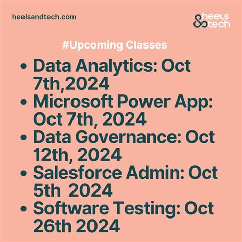 Heels And Tech On Linkedin Classes Starting This Month Which Are You Registering For Send A