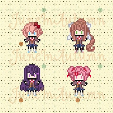 Doki Doki Literature Club Ddlc Inspired Perlers Sayori Etsy Easy
