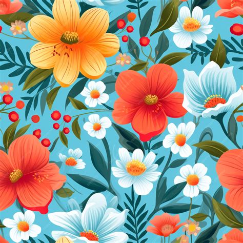 Free Photo Floral Pattern Cartoon Illustration
