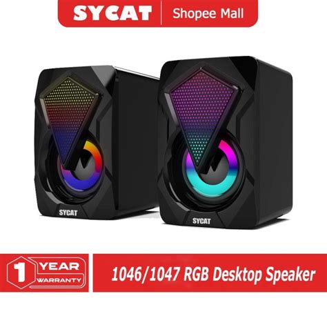 Sycat No 1046 Computer Speaker Usb Colorful Lighting Effect Rgb Gaming Laptop Pc Speaker For