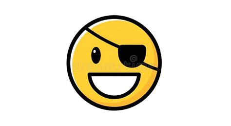Pirate Emoji Icon Yellow Smiley Face With Eye Patch Stock Illustration