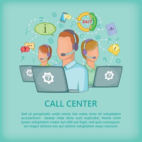 Call Center Concept Team Cartoon Style 8146160 Vector Art At Vecteezy