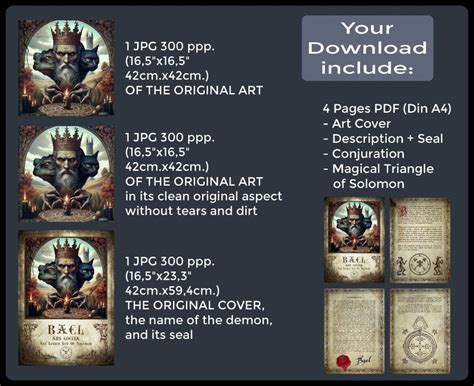 Bael Demon Printable Dark Art Ars Goetia Grimoire Seals Description