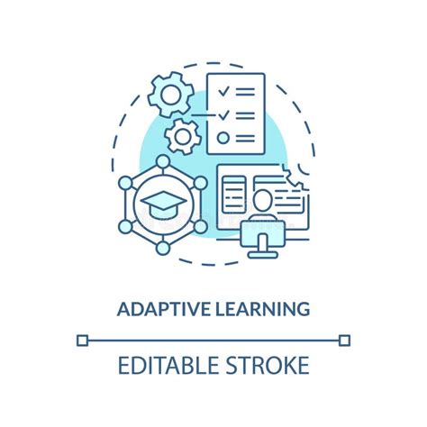 Adaptive Learning In Ai Education Concept Editable Icon Stock Vector