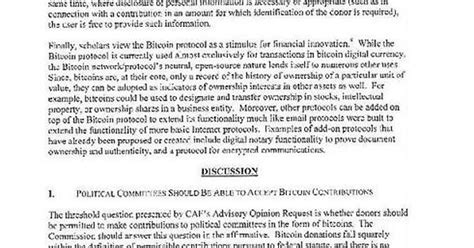 Bitcoin Foundation Asks Fec To Clarify Bitcoin Political Donations