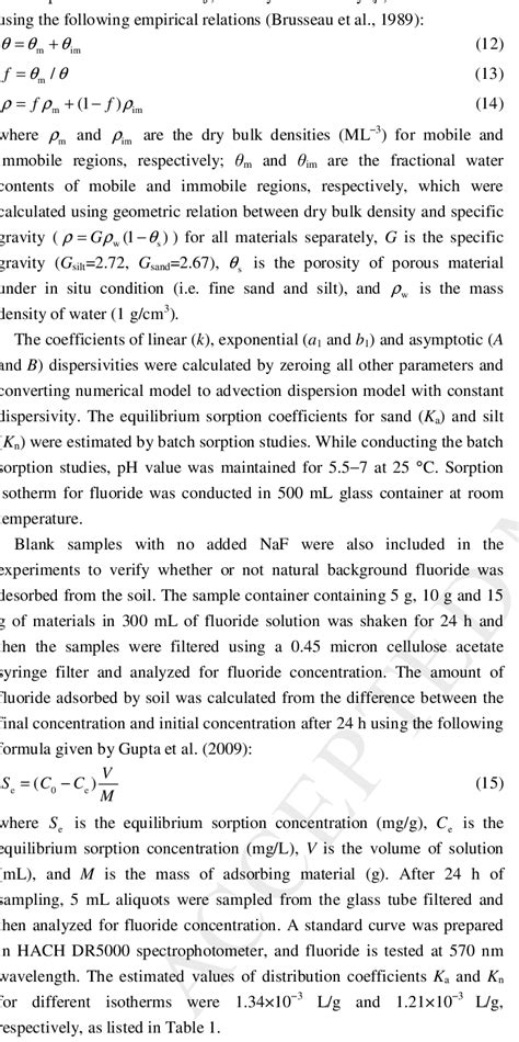Compares The Prediction Of Various Dispersivity Functions On A
