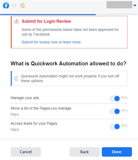 Facebook Ad Leads Connecting Your Account Quickwork Support Center